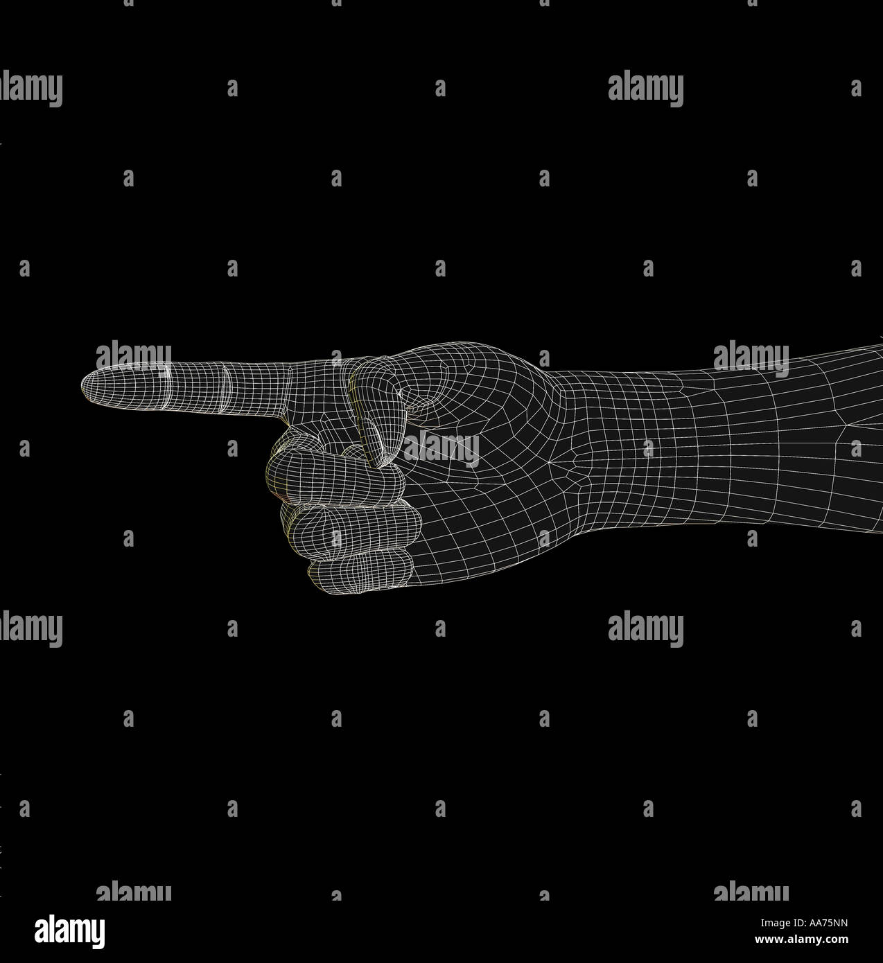 Wireframe hand pointing hi-res stock photography and images - Alamy