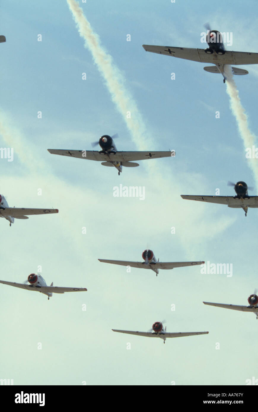 Photo of North American AT 6 Fighter Trainer WW2 airplanes in Formation ...