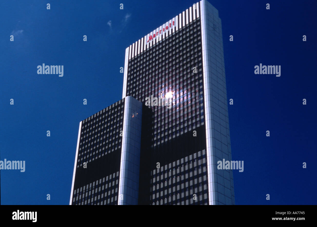 Germany Frankfurt Frankfort building of the Marriott Hotel skyscraper ...