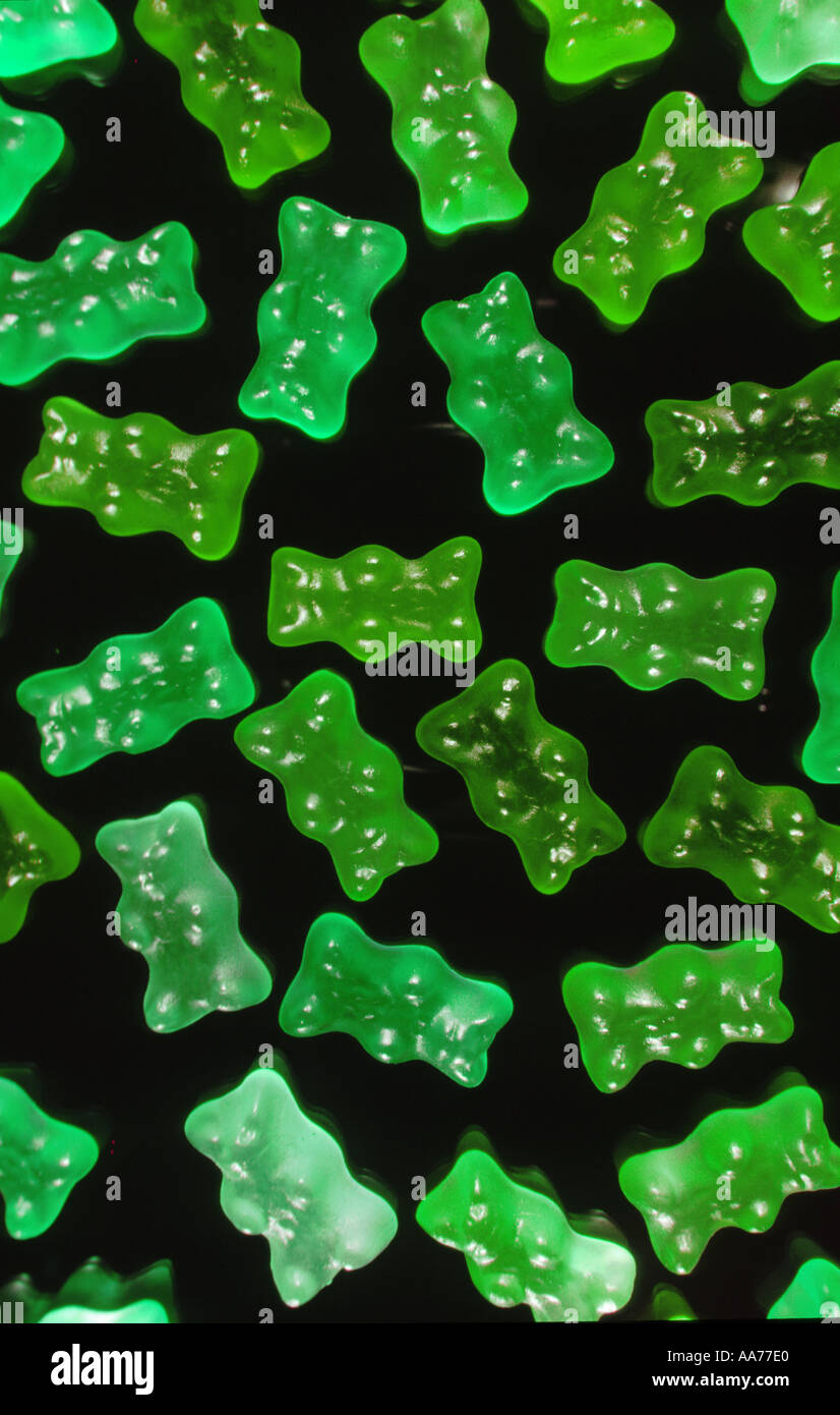 Jelly Baby babies effect in green Stock Photo - Alamy
