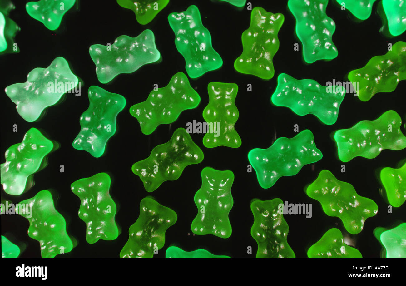 Jelly Baby babies effect in green Stock Photo - Alamy