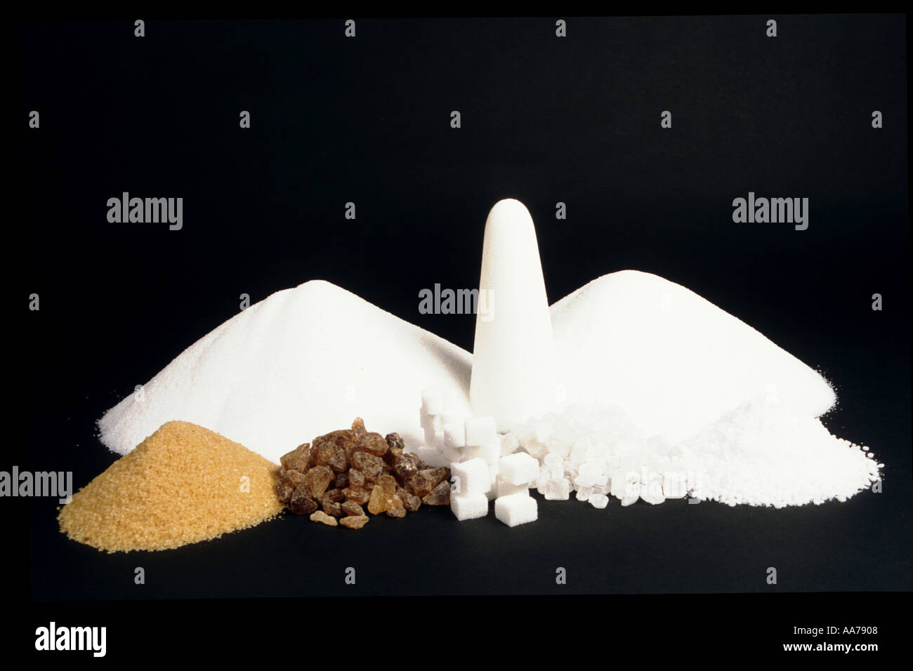 Sugar various kinds of sweet sweetener Stock Photo - Alamy