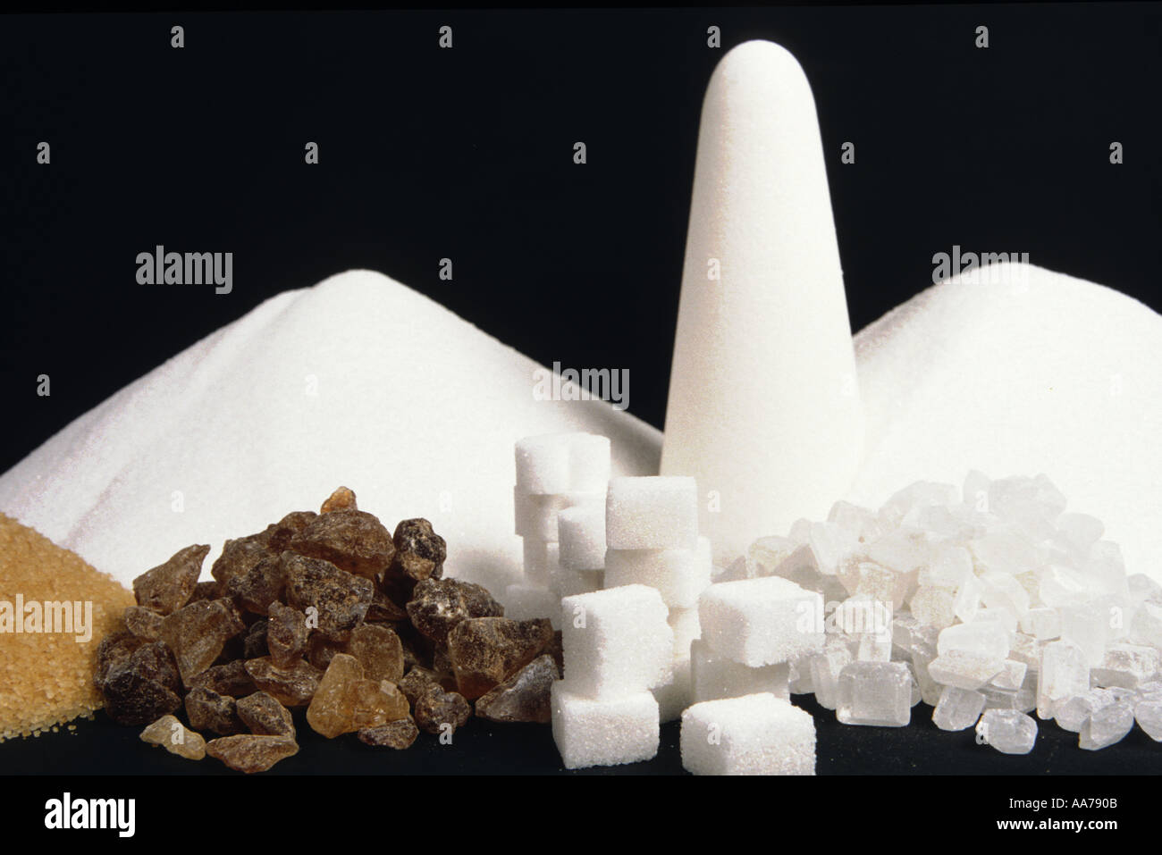 Sugar various kinds of sweet sweetener Stock Photo - Alamy