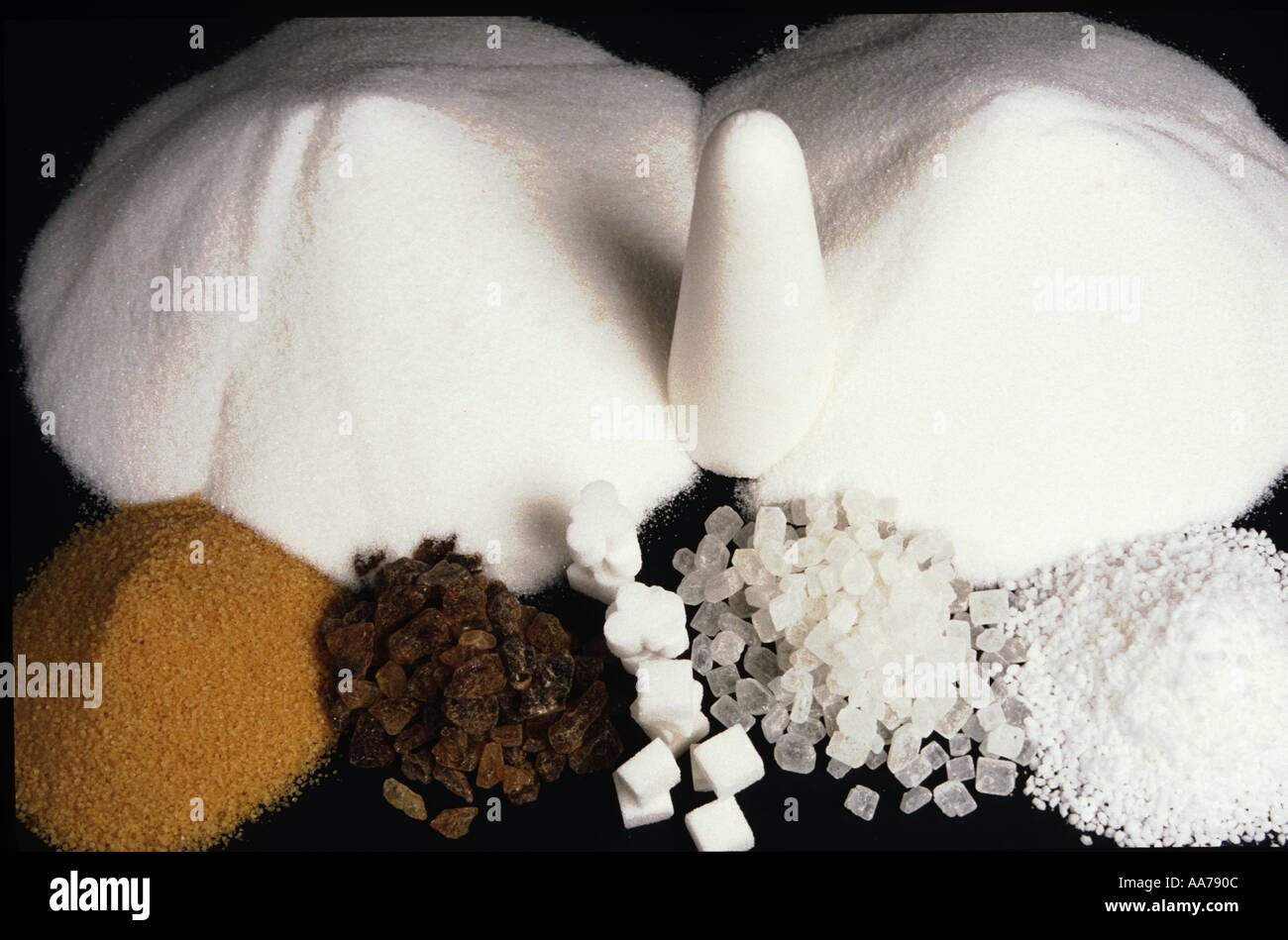 Sugar various kinds of sweet sweetener Stock Photo - Alamy