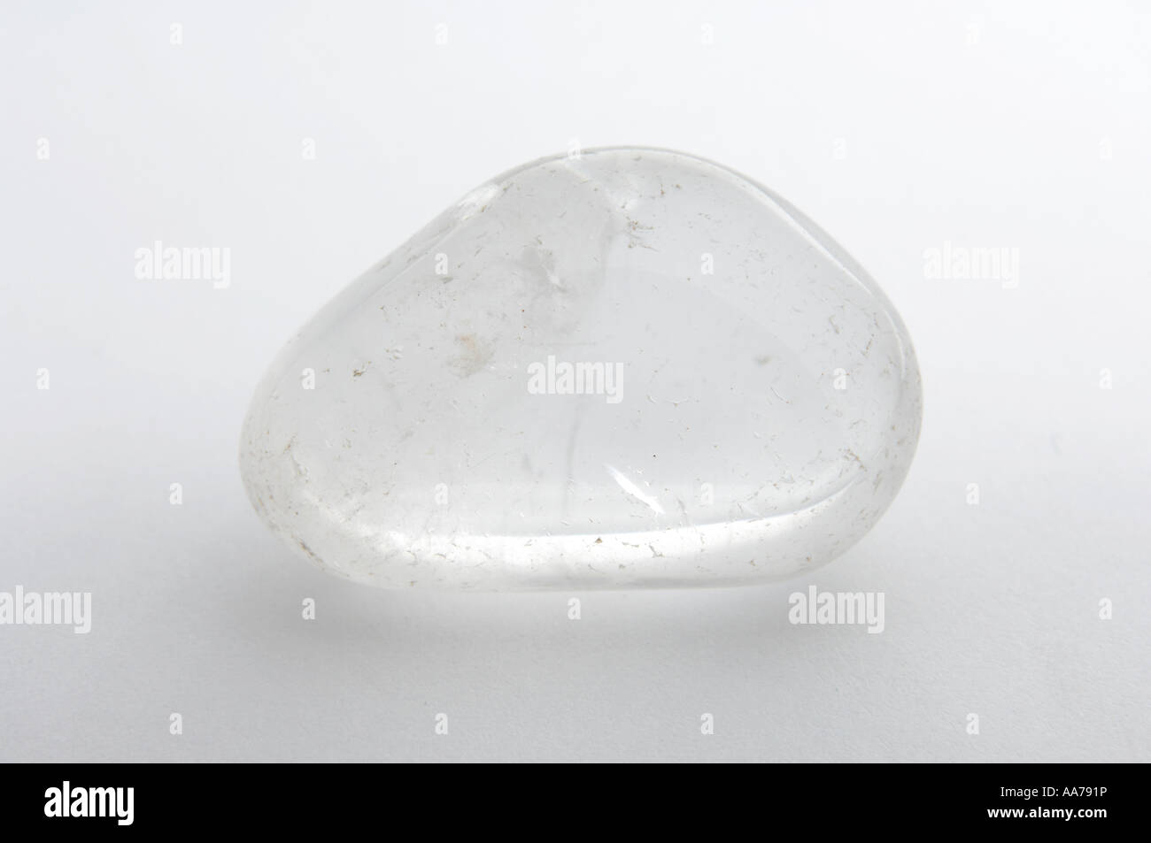 Clear Crystal Quartz gem stone gemstone Isolated over white cutout ...