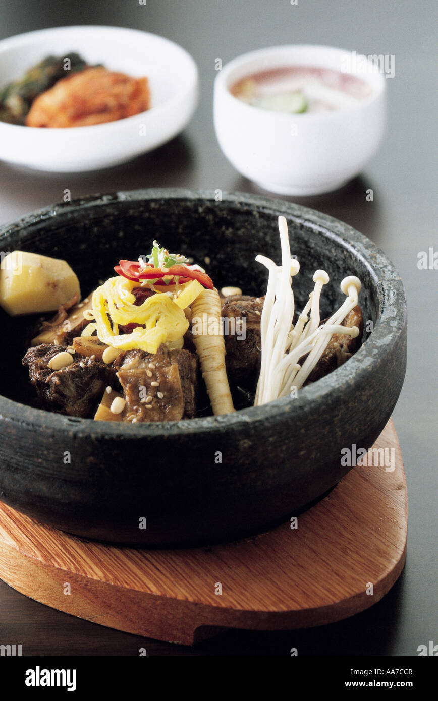 boiled rice with assorted mixtures with Japanese apricot and minced raw ...