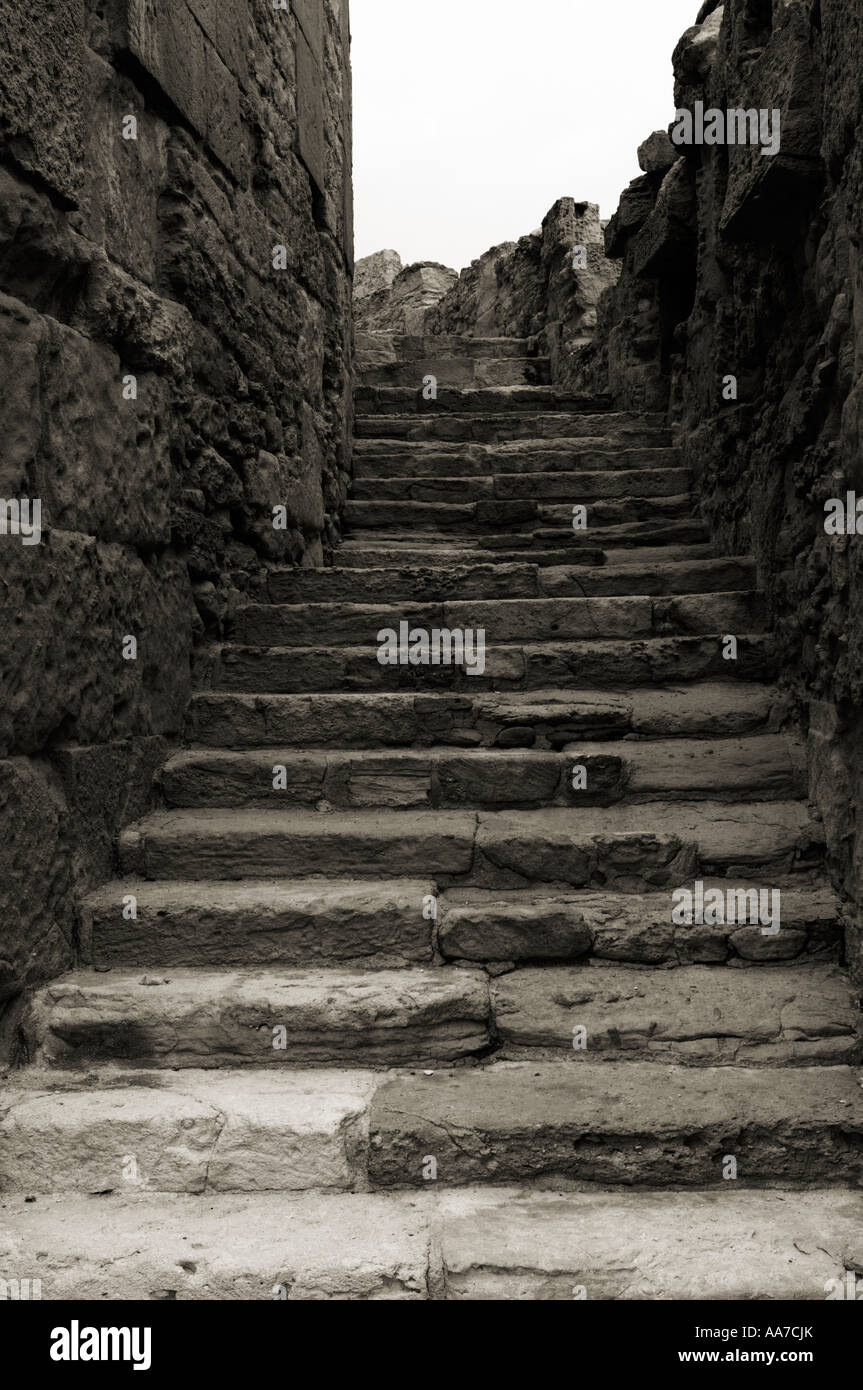 Ancient stone staircase leading upward Stock Photo - Alamy