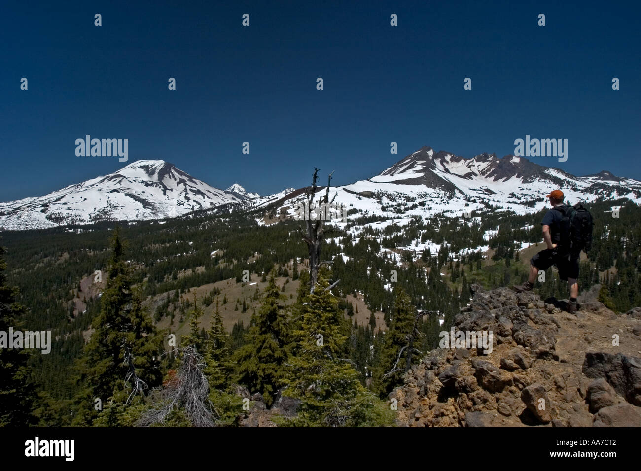 Hiker in Three sisters wilderness, Oregon Stock Photo - Alamy