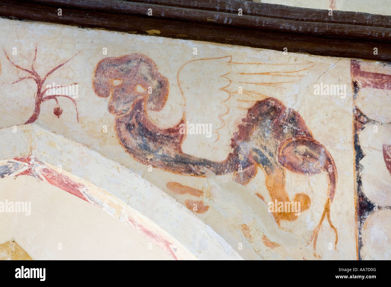 Medieval wall paintings (c.1300) in the Norman church in the Cotswold ...
