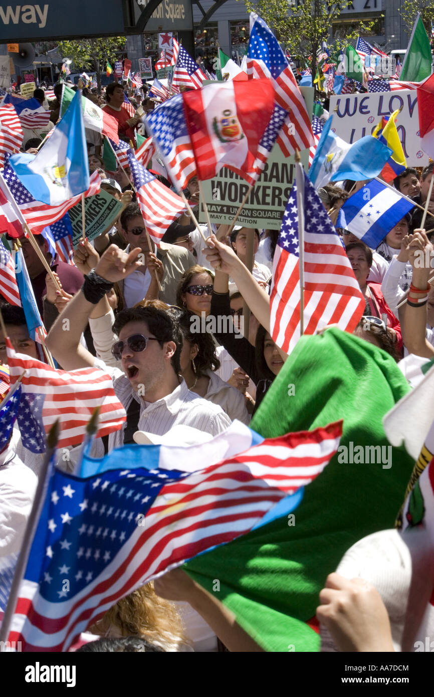 May 1 2006 Immigrant rights rally at Union Square in New York City ...