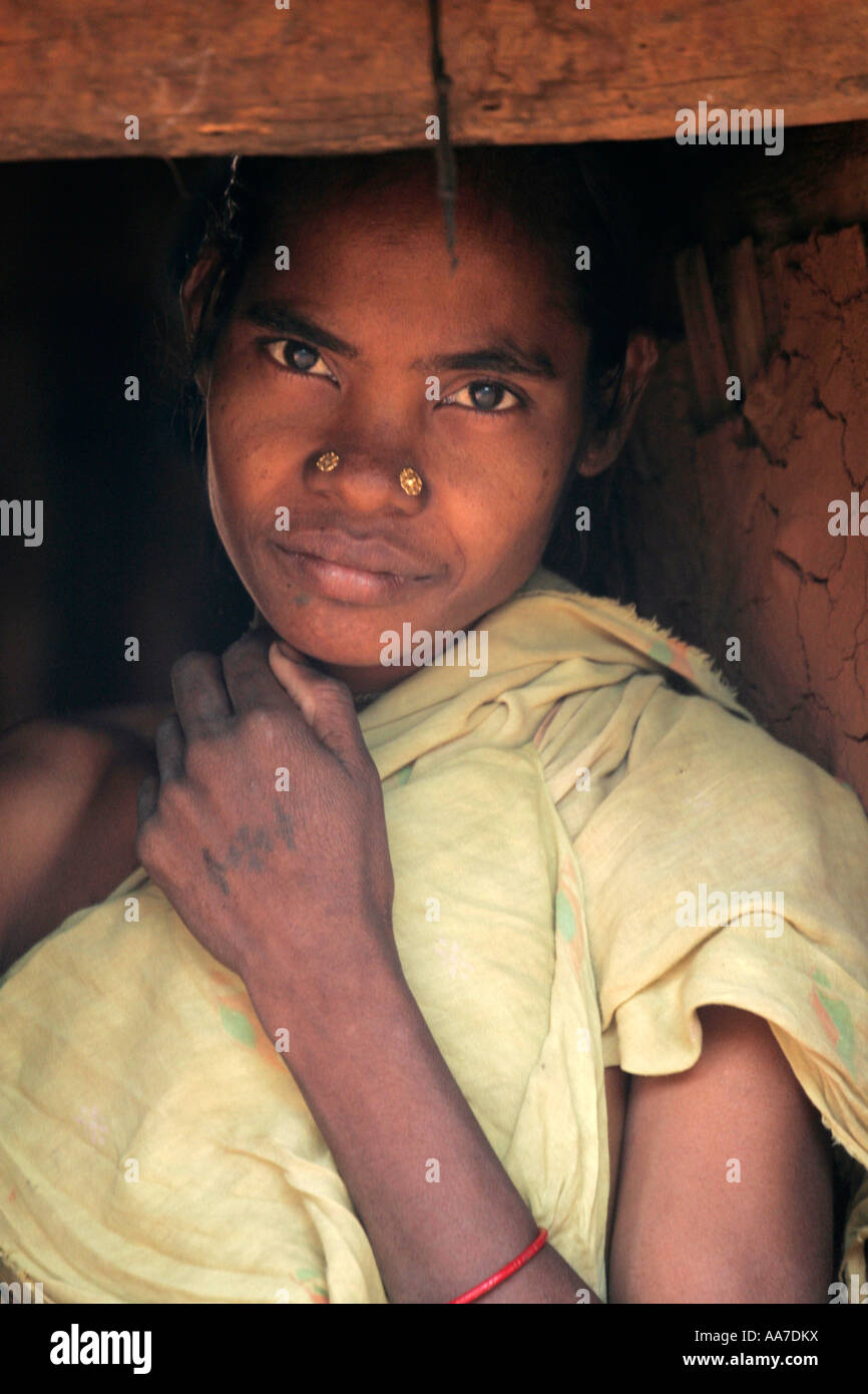 Woman at a Kutia Kondh village near Baliguda, Orissa, India Stock Photo ...