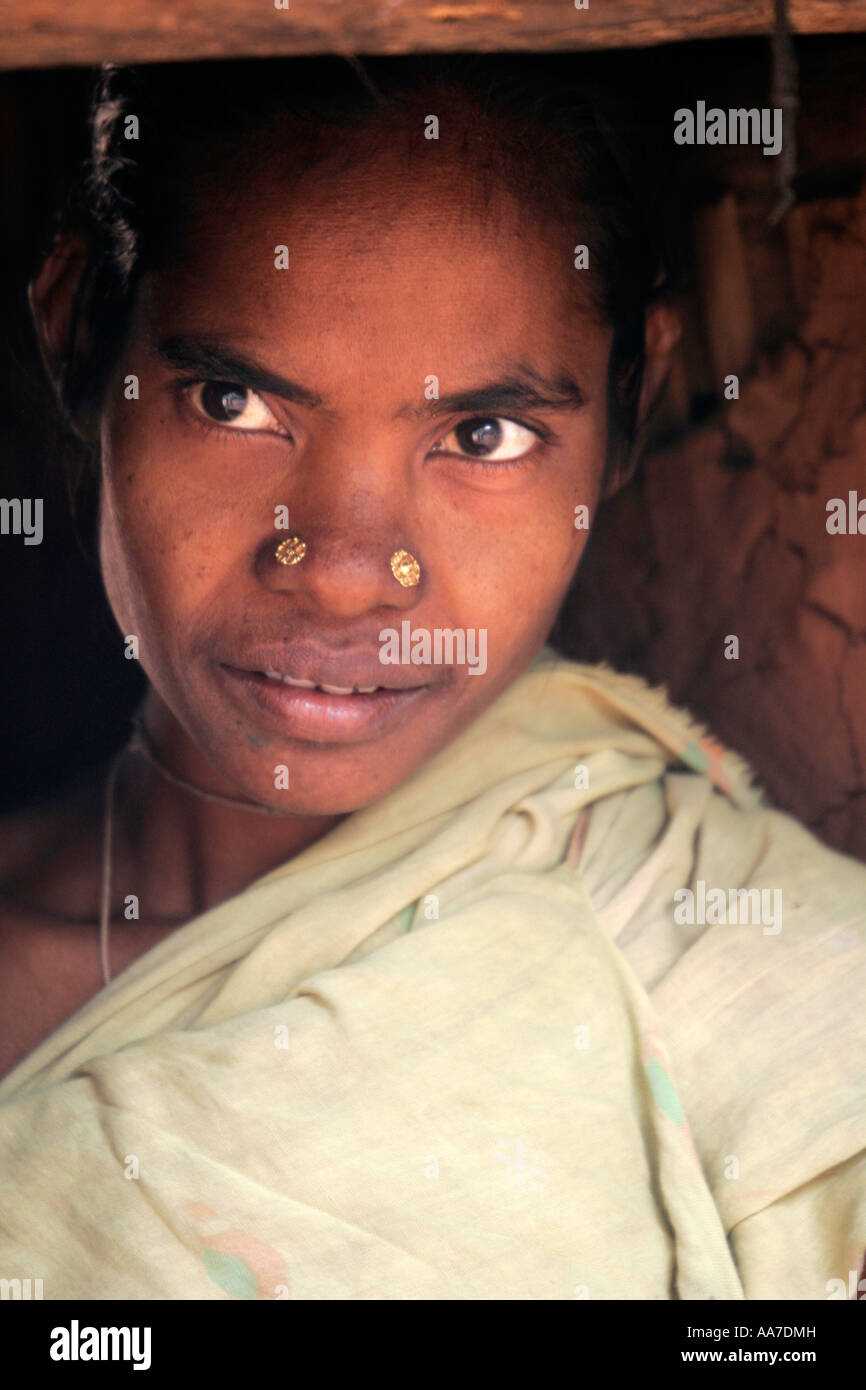 Woman at a Kutia Kondh village near Baliguda, Orissa, India Stock Photo ...