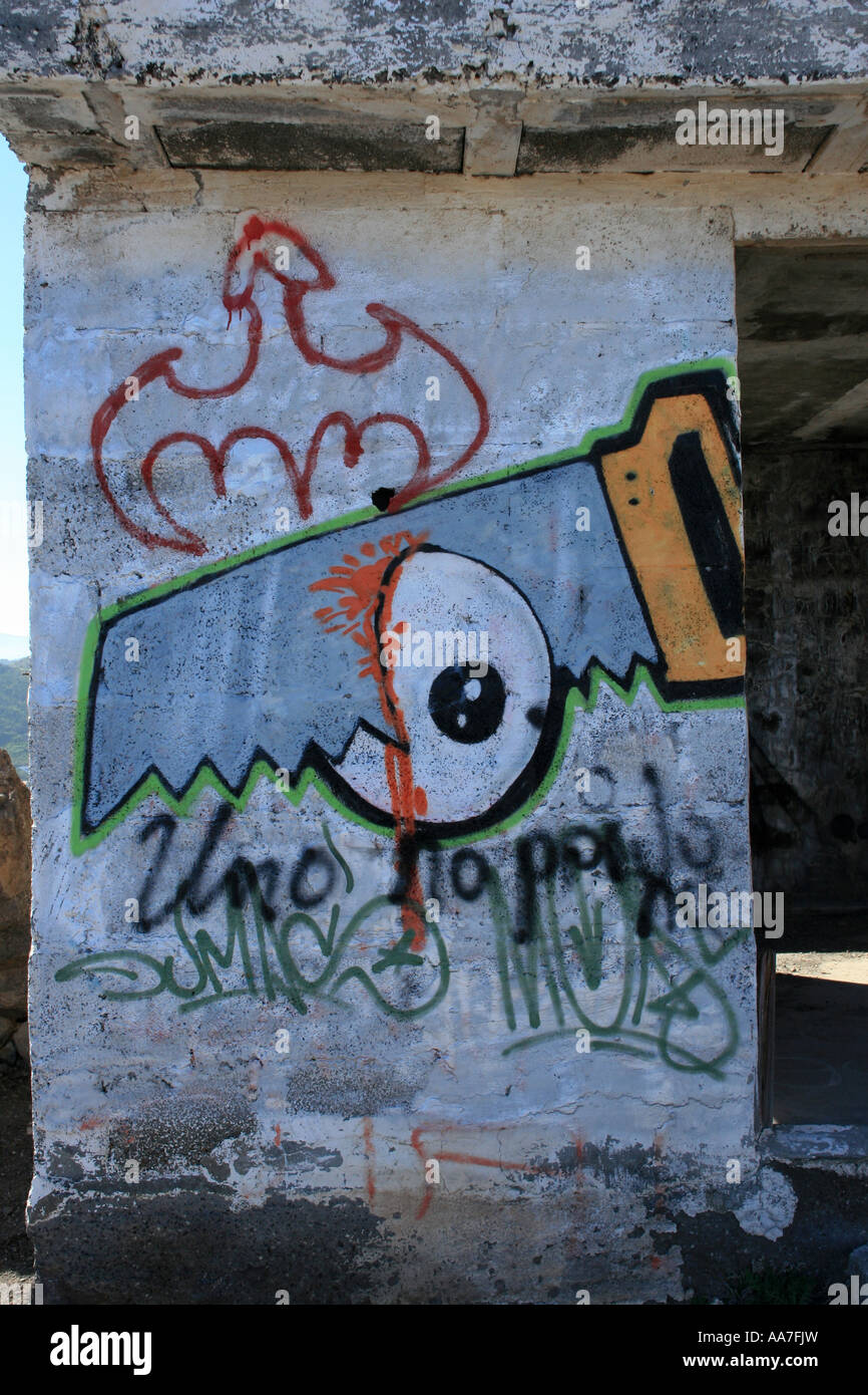 Eyeball Graffiti Tenerife Spain Stock Photo - Alamy