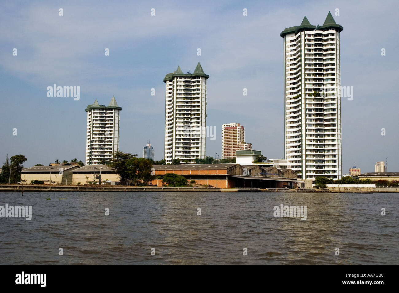 Bankok river front Stock Photo - Alamy