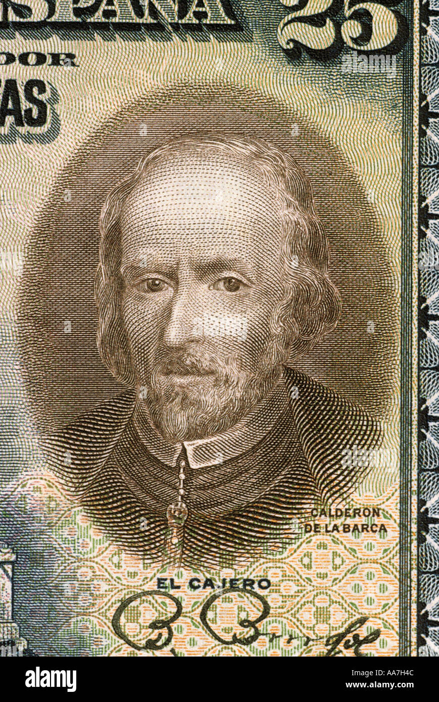 Spanish writer Pedro Calderon de la Barca 1600 1681 Engraving in a 1928 ...