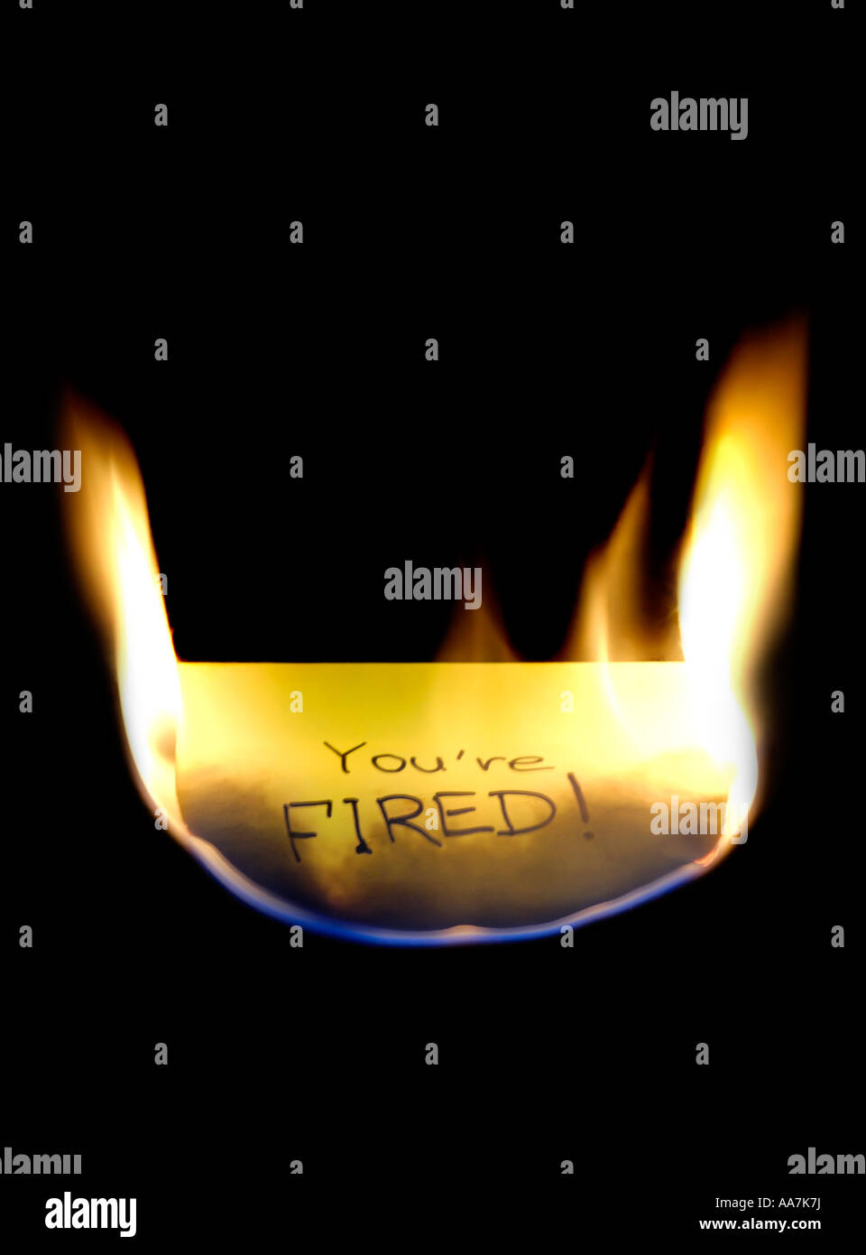 Burning post it note sticker sticky notes reminder message on black You ...