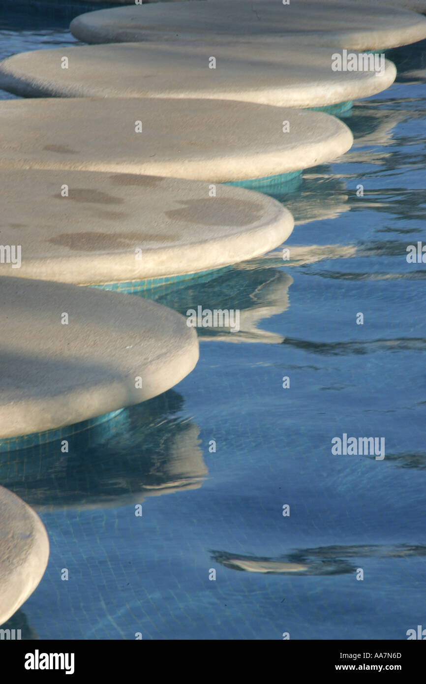 Stepping Stones across a swimming pool Stock Photo - Alamy