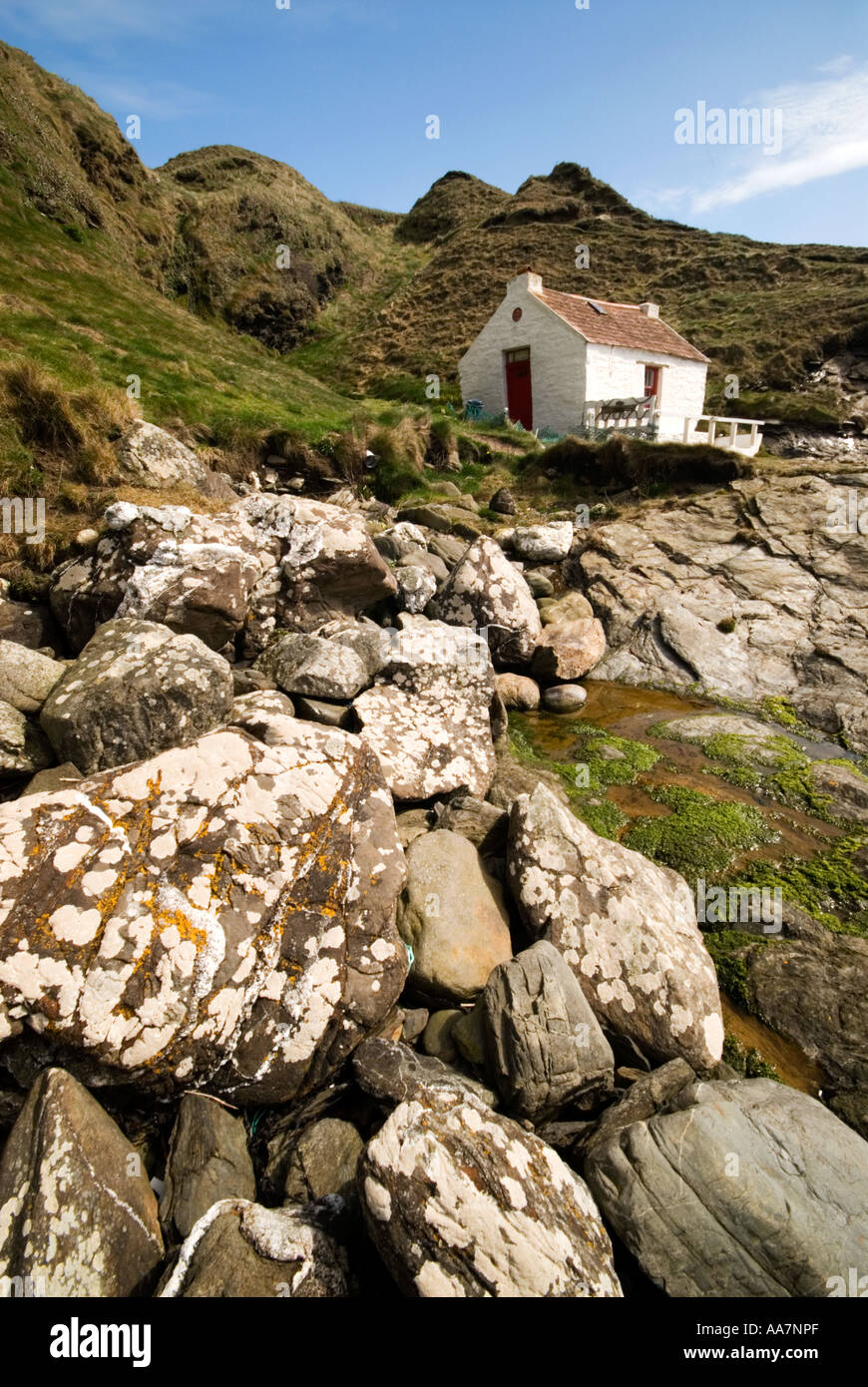Manx Cottage at Niarbyl Isle Of Man Stock Photo - Alamy