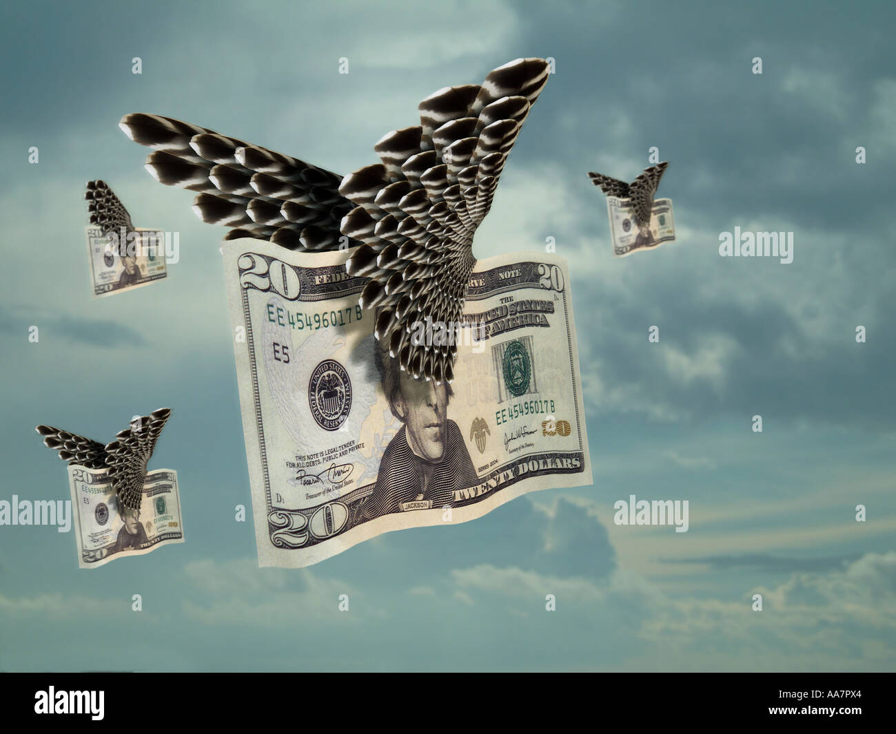 Money with wings hi-res stock photography and images - Alamy