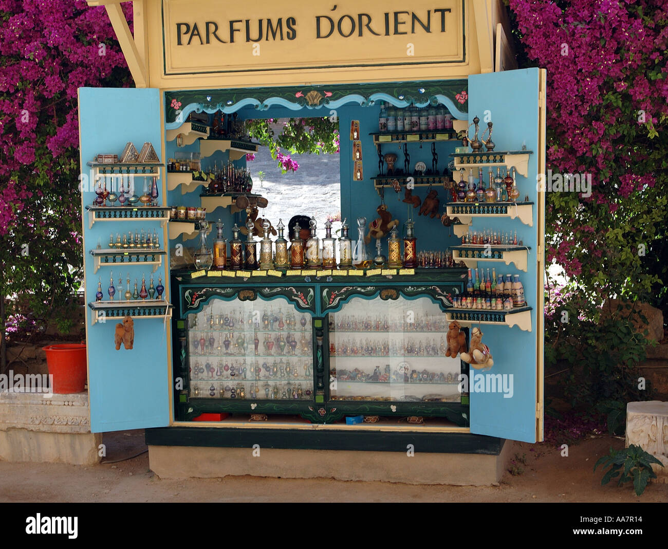 Perfume seller at El Jem Roman Amphitheatre Tunisia Stock Photo - Alamy