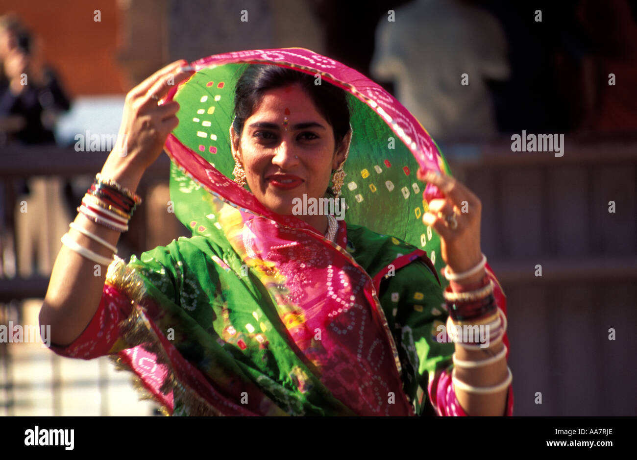 Veiled Indian woman at Mehrangarh Fort, Jodhpur, Rajasthan, India Stock ...