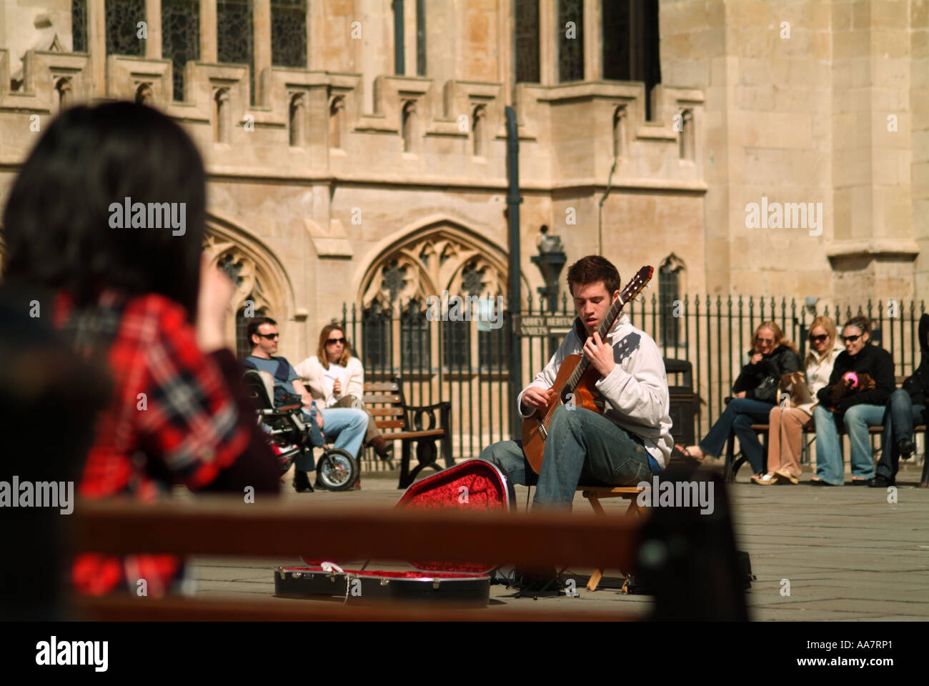 Busker in Bath city Somerset UK Stock Photo - Alamy