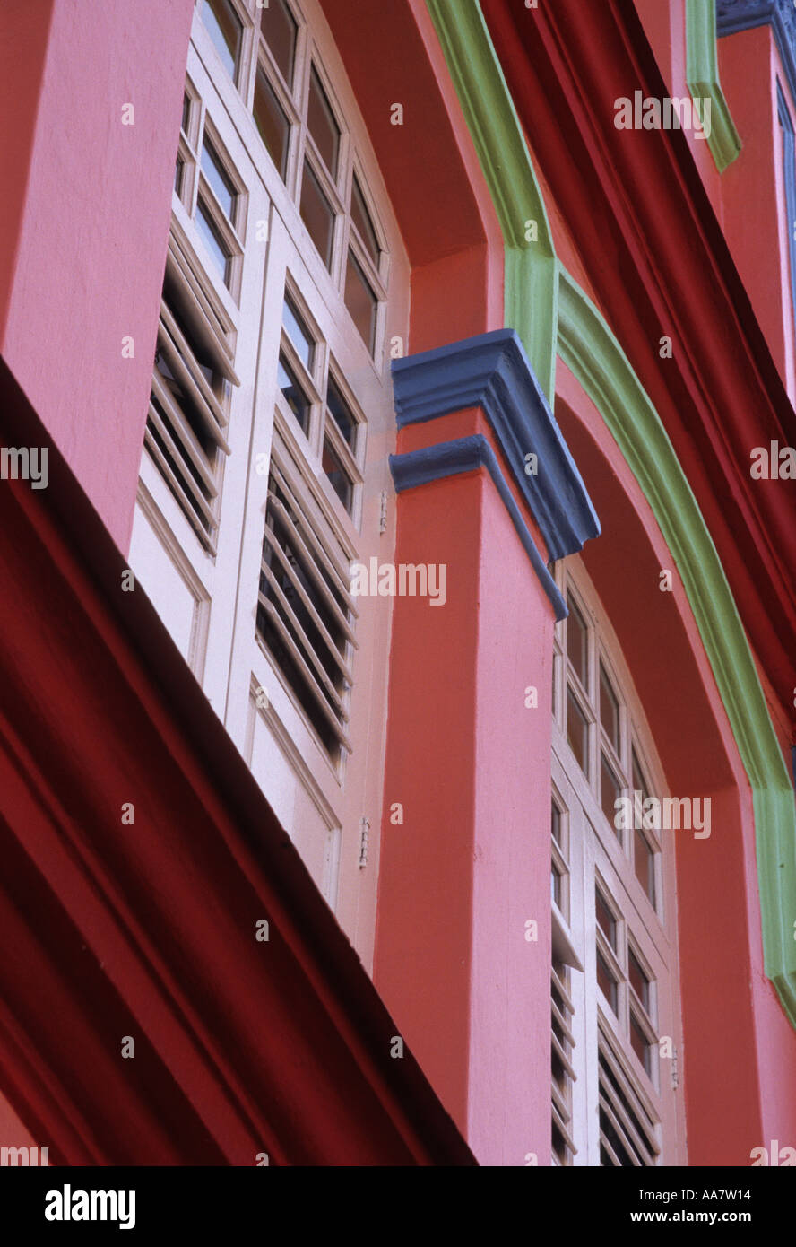 Pink shophouse Ann Siang Hill Chinatown Singapore Stock Photo - Alamy