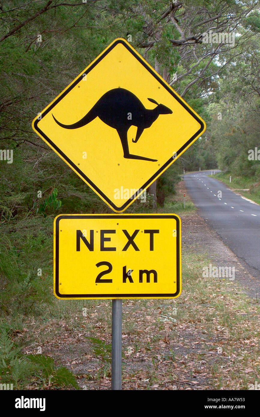 Australia victoria road sign kangaroo hi-res stock photography and ...
