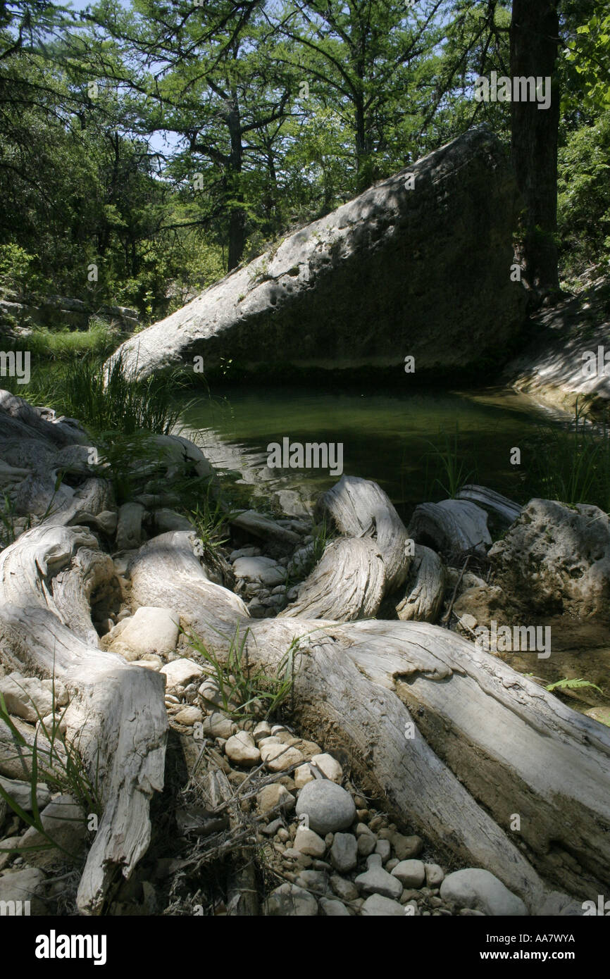 Unusual triangle shaped rock in the Hamilton Pool Preserve in Texas ...