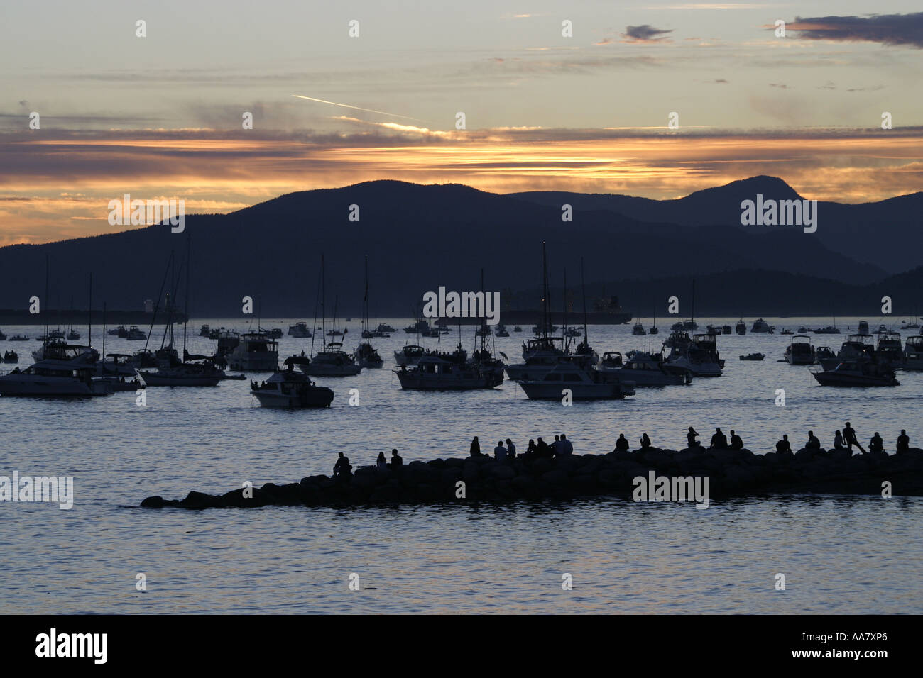 English bay at sunset in Vancouver, BC Stock Photo - Alamy