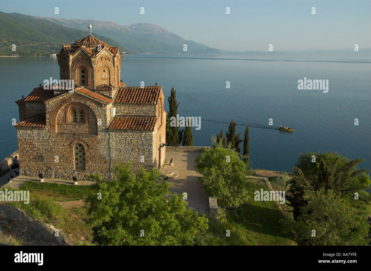 Macedonia FYR Orhid lake Orhid town Saint Jovan at Kaneo church 13th ...
