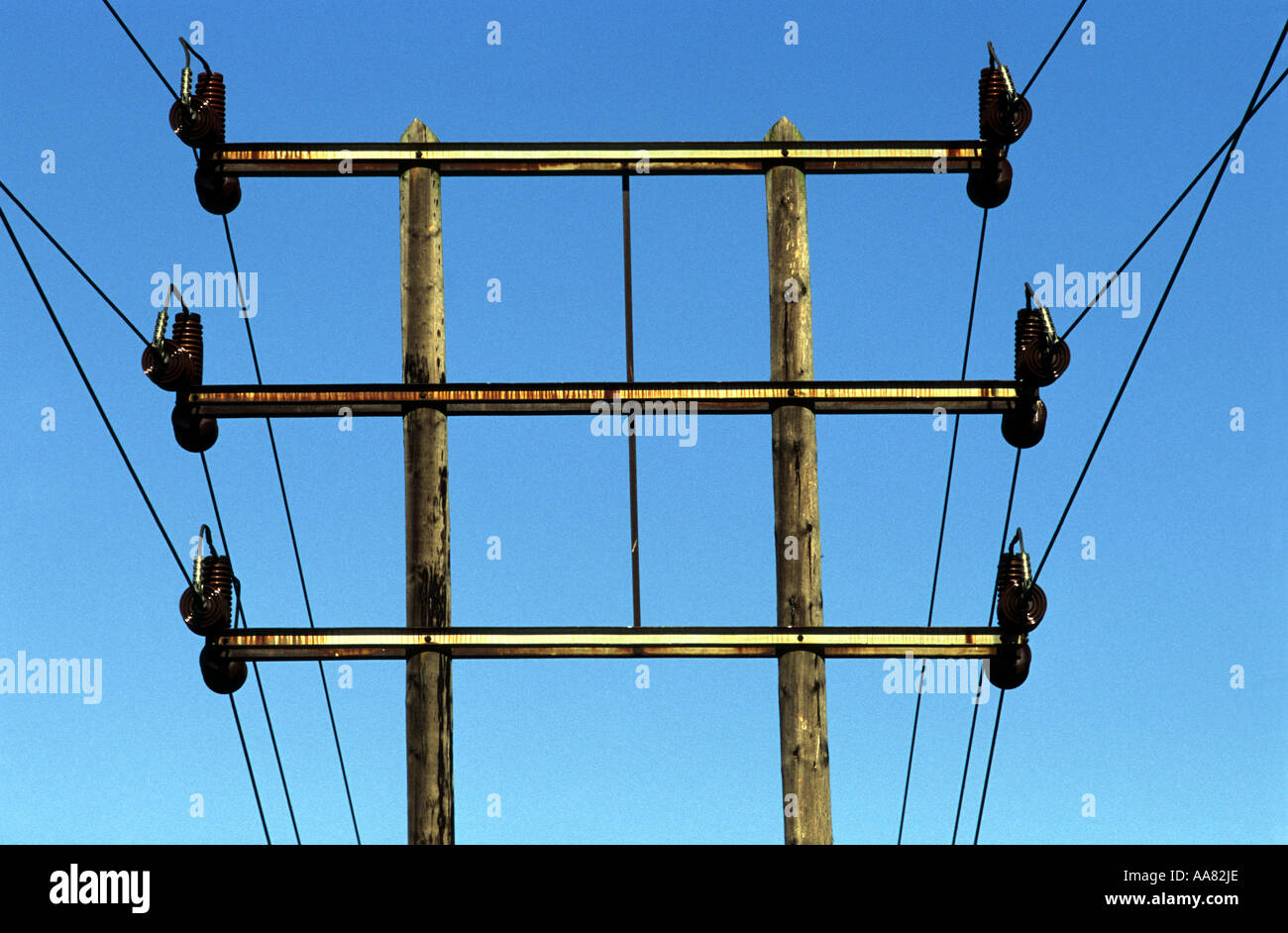 National Grid high-voltage electricity cables supplying power in rural ...