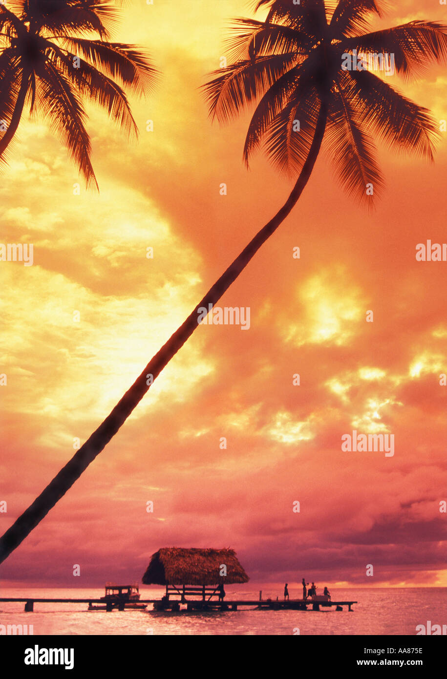 sunset at Pigeon Point Tobago Caribbean Stock Photo - Alamy