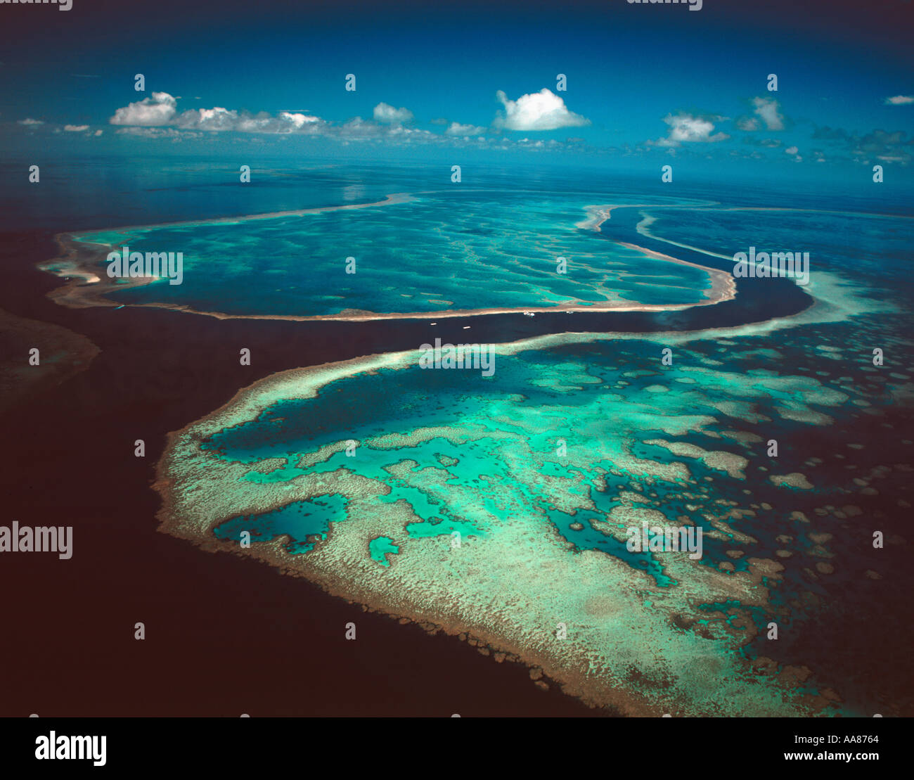 Aerial of The River Hook and Hardy Coral Reef System Great Barrier Reef ...