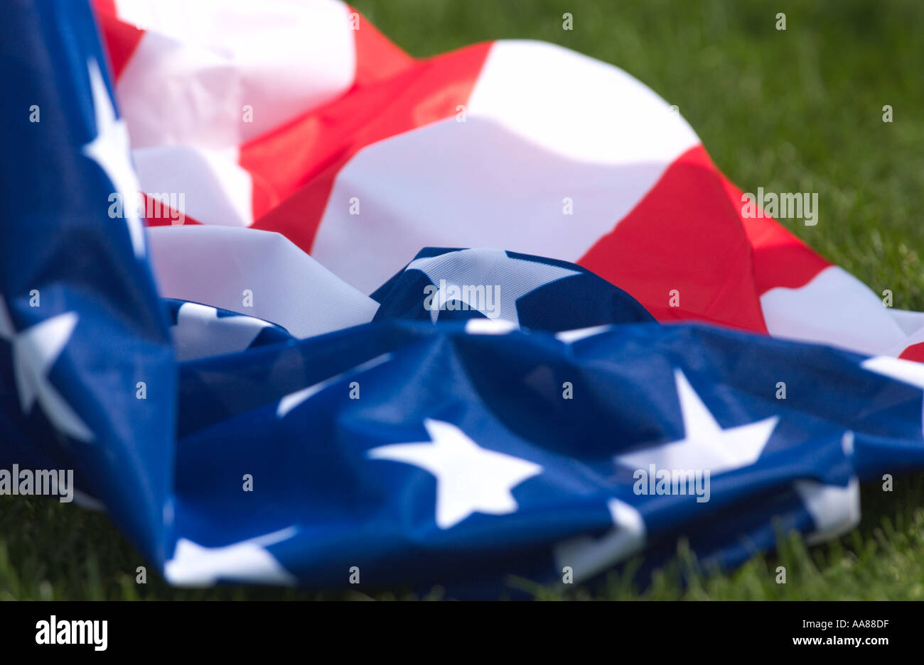 Detail of an US flag lying on the ground Stock Photo - Alamy