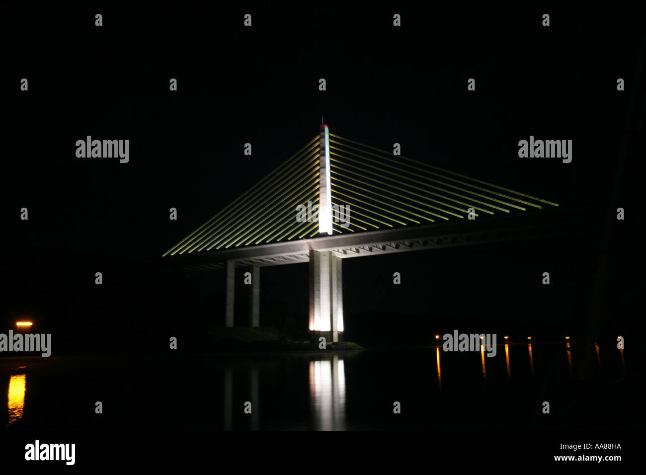 Bridge at Night Stock Photo - Alamy