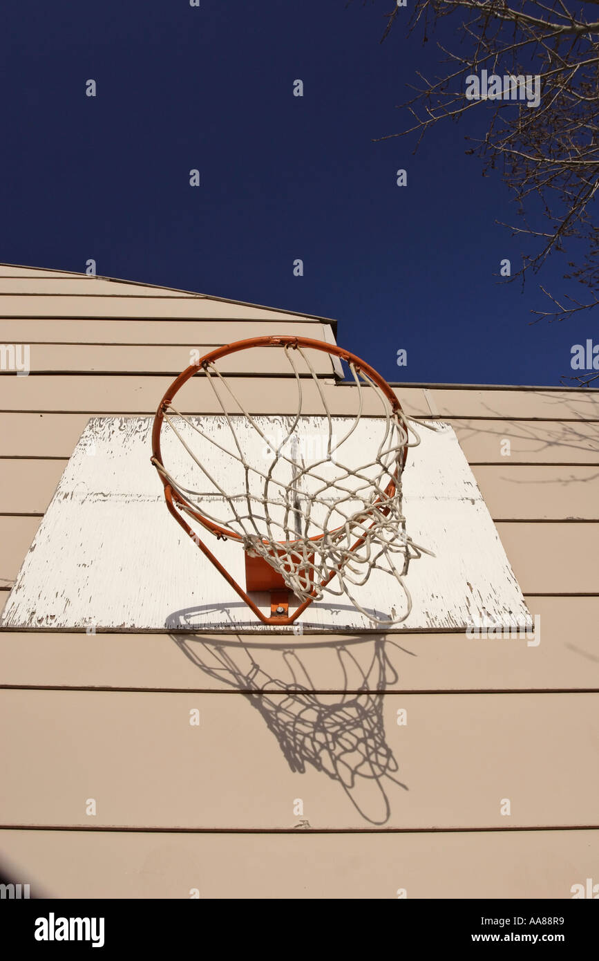 Basketball net on wall of building in Crane Valley in scenic ...