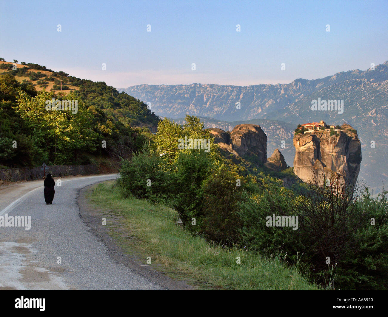 Walking Nun returning to Monastery Agia Triada/Trinity Monastery at ...