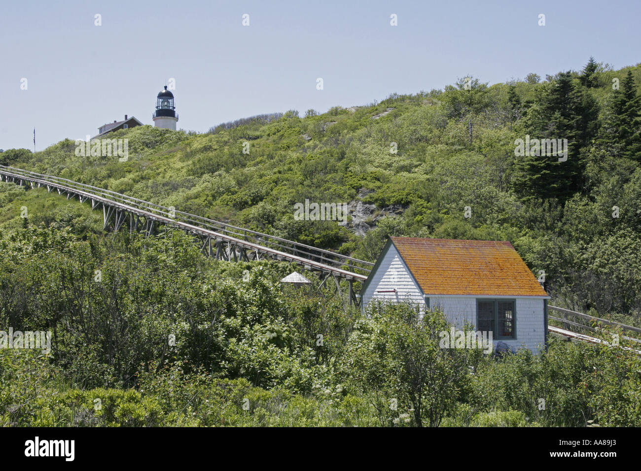 Seguin Light and tram Stock Photo - Alamy