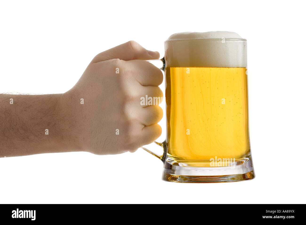 Hand holding chilled beer glass hi-res stock photography and images - Alamy