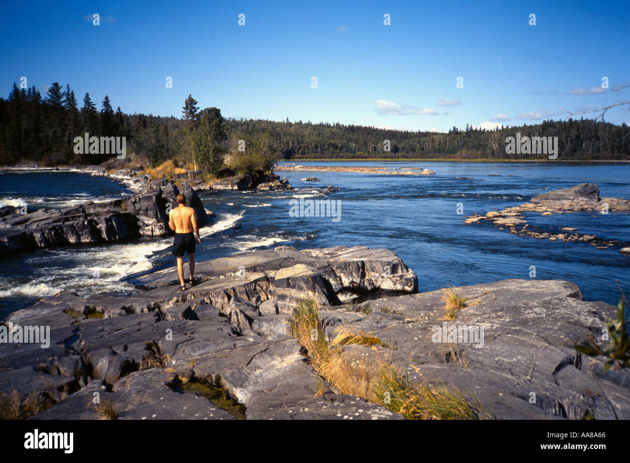 Rapid on Churchill River Stock Photo - Alamy