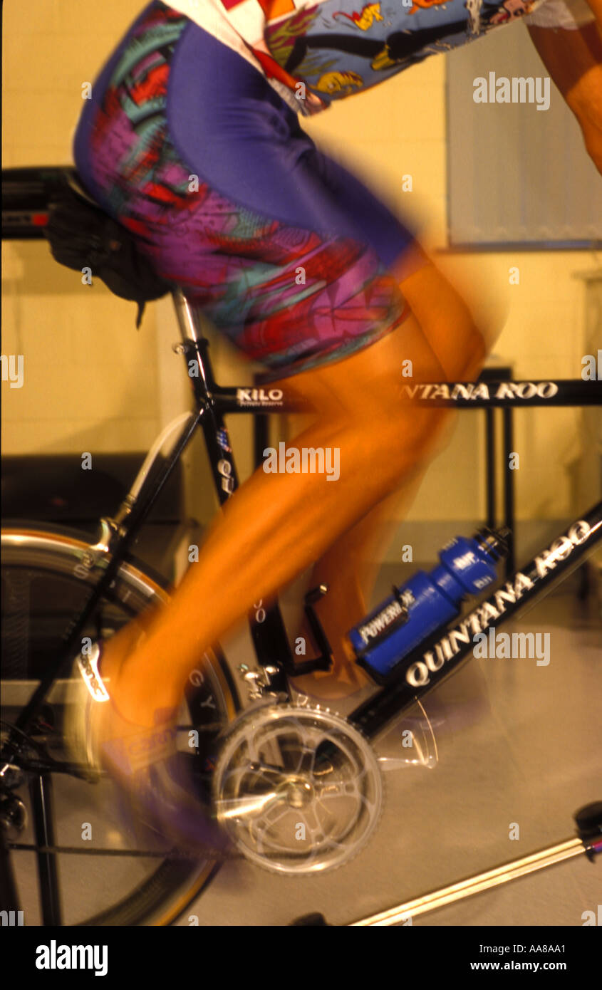 Stationary exersise bike in fitness test Stock Photo - Alamy