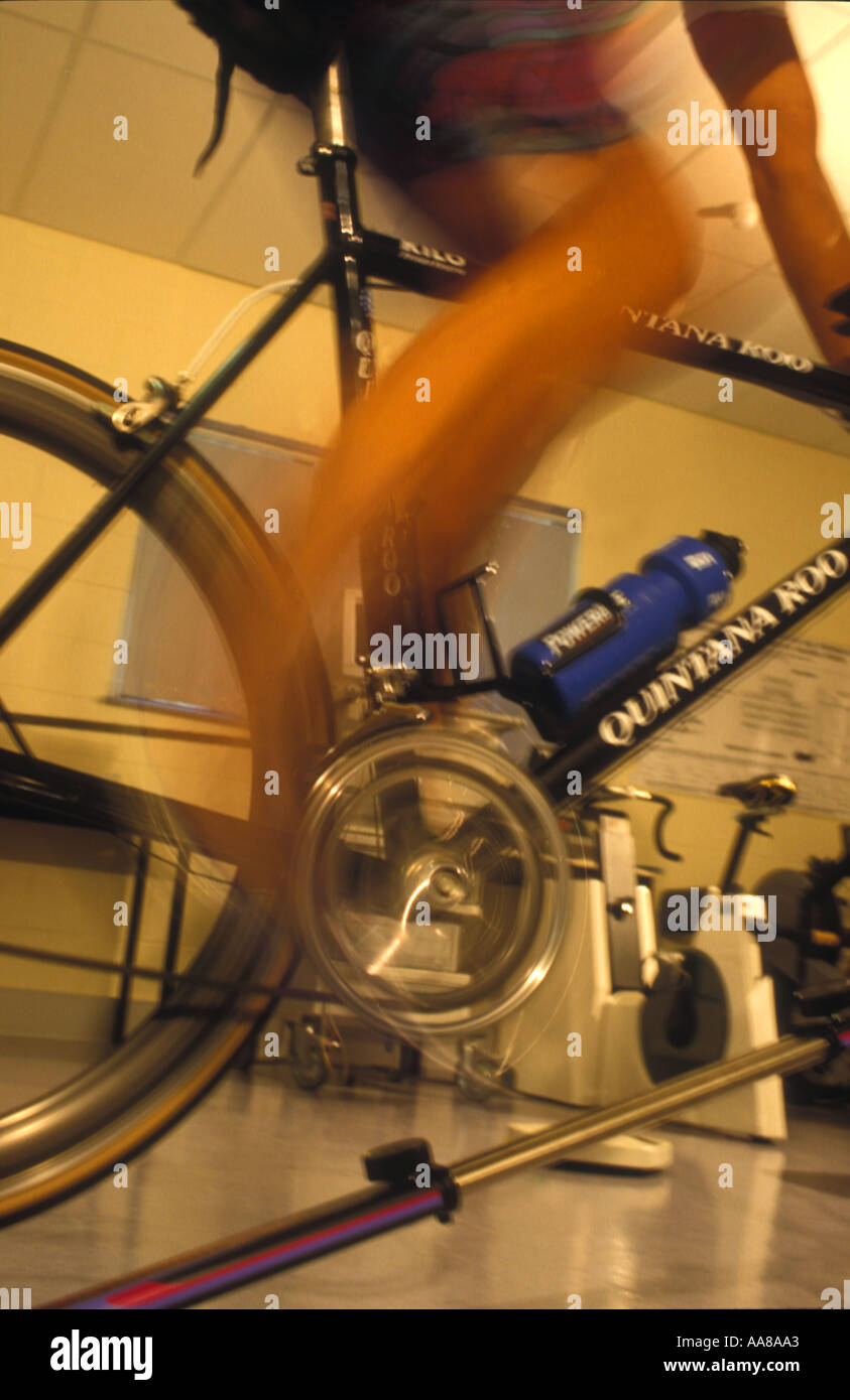 Stationary exersise bike in fitness test Stock Photo - Alamy