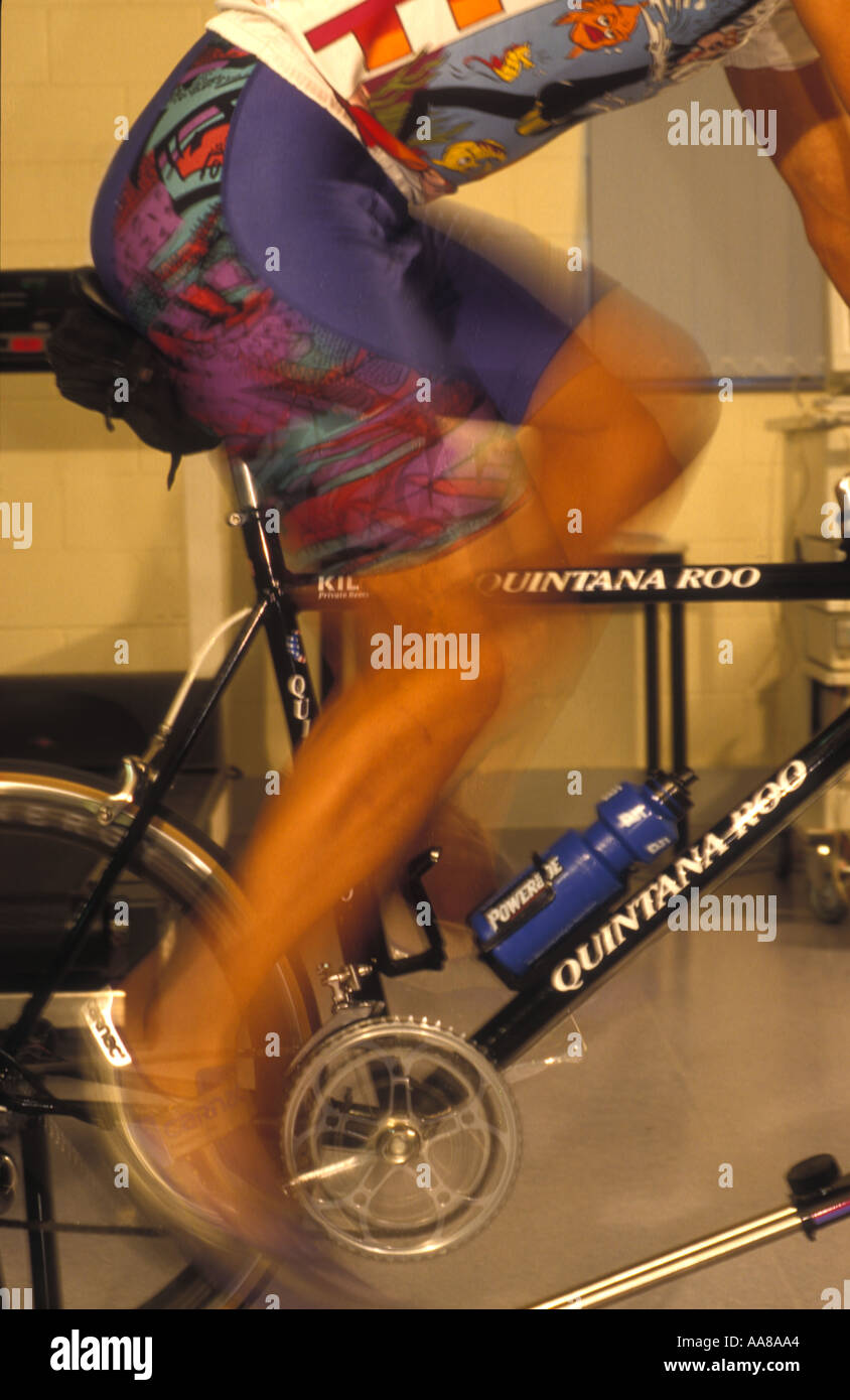 Stationary exersise bike in fitness test Stock Photo - Alamy