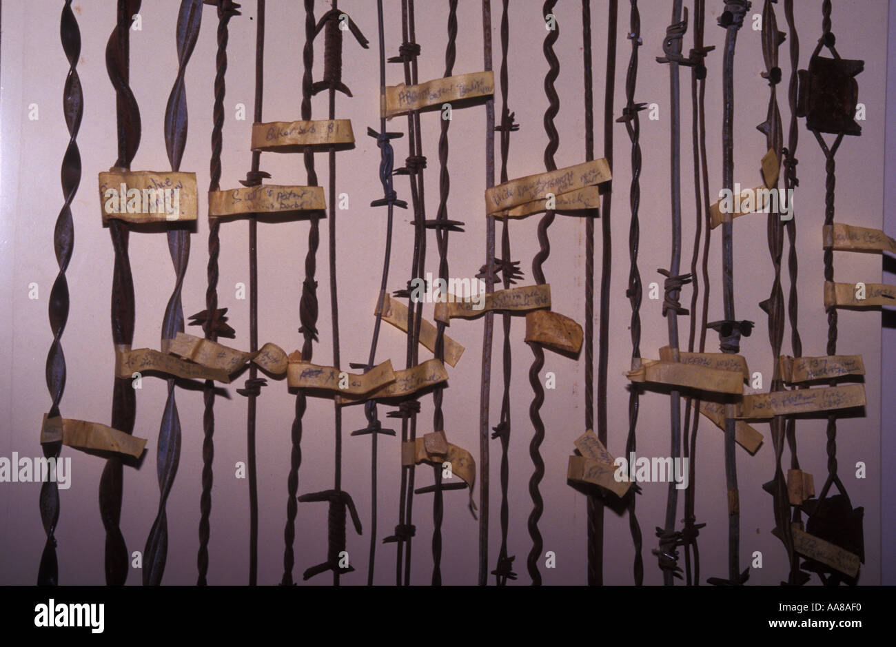 Barbed wire collection longreach hall of fame Stock Photo - Alamy