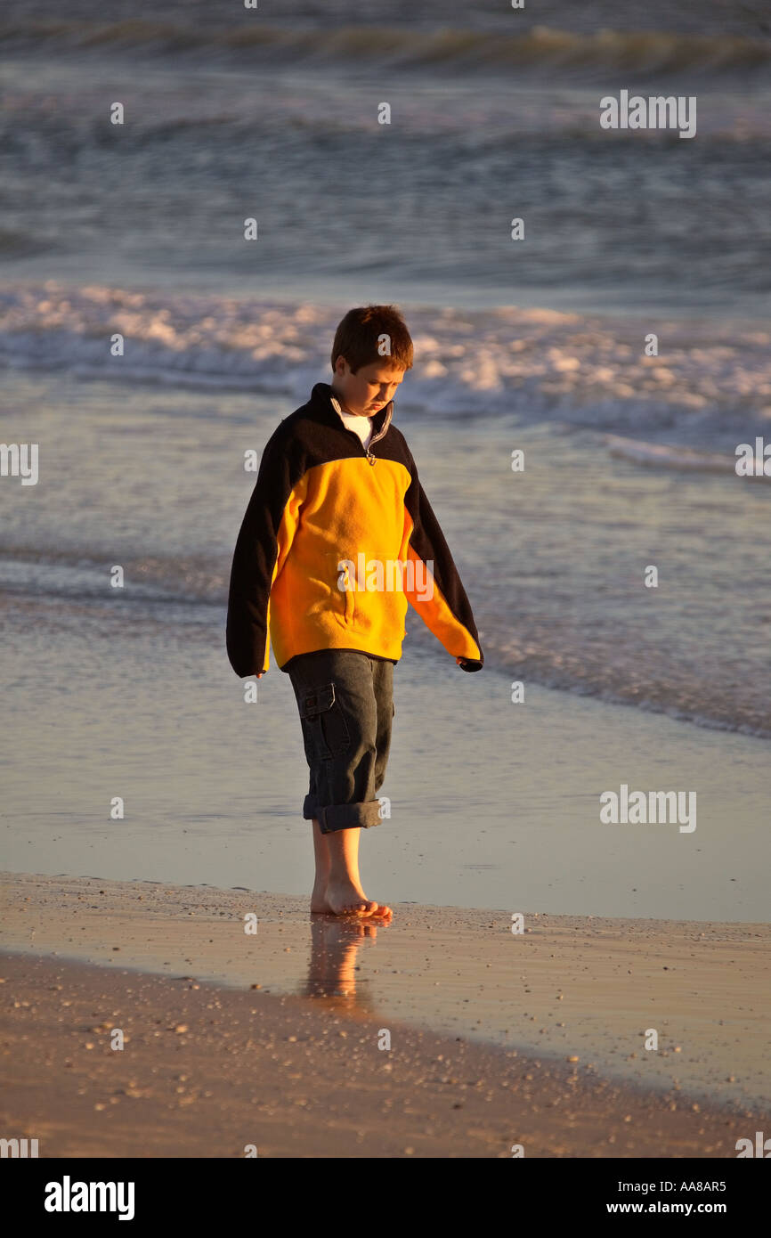 Boy enjoying the beach in scenic Florida USA Stock Photo - Alamy