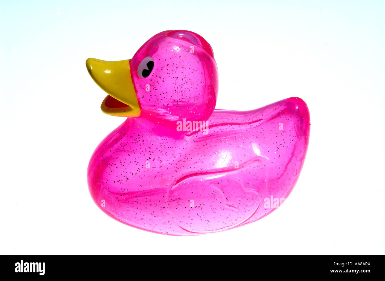 side view of pink bath duck Stock Photo - Alamy