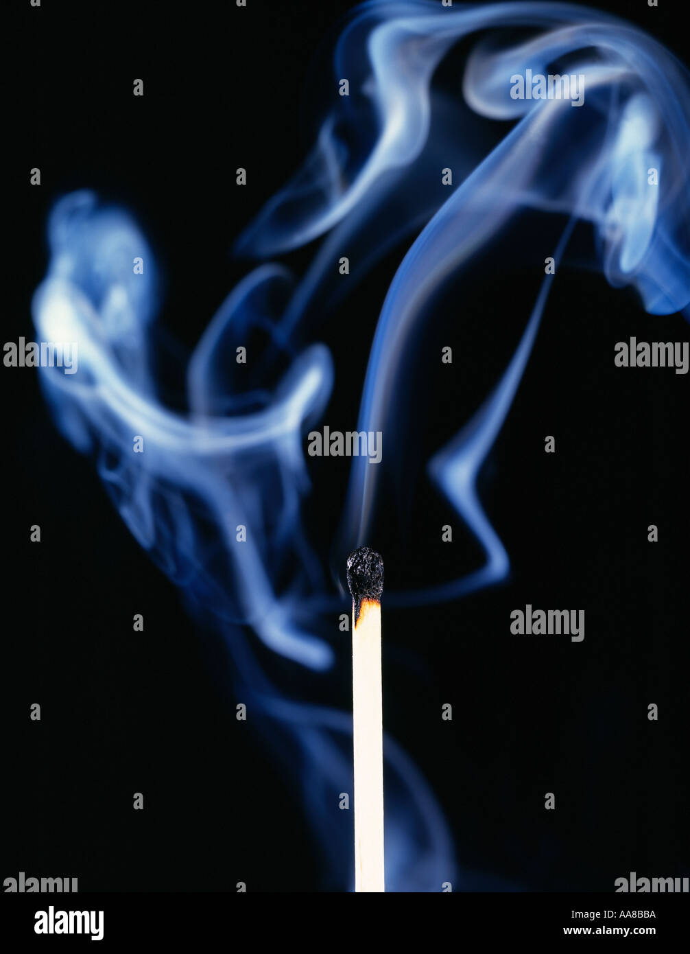 SINGLE SMOKING MATCH Stock Photo - Alamy