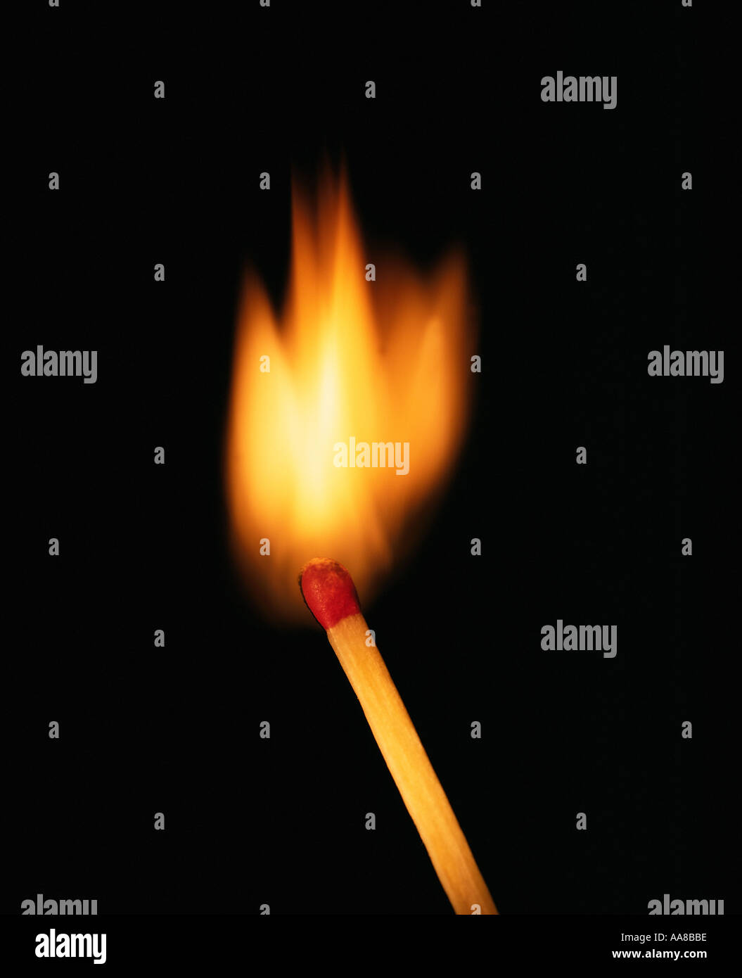 SINGLE BURNING MATCH Stock Photo - Alamy