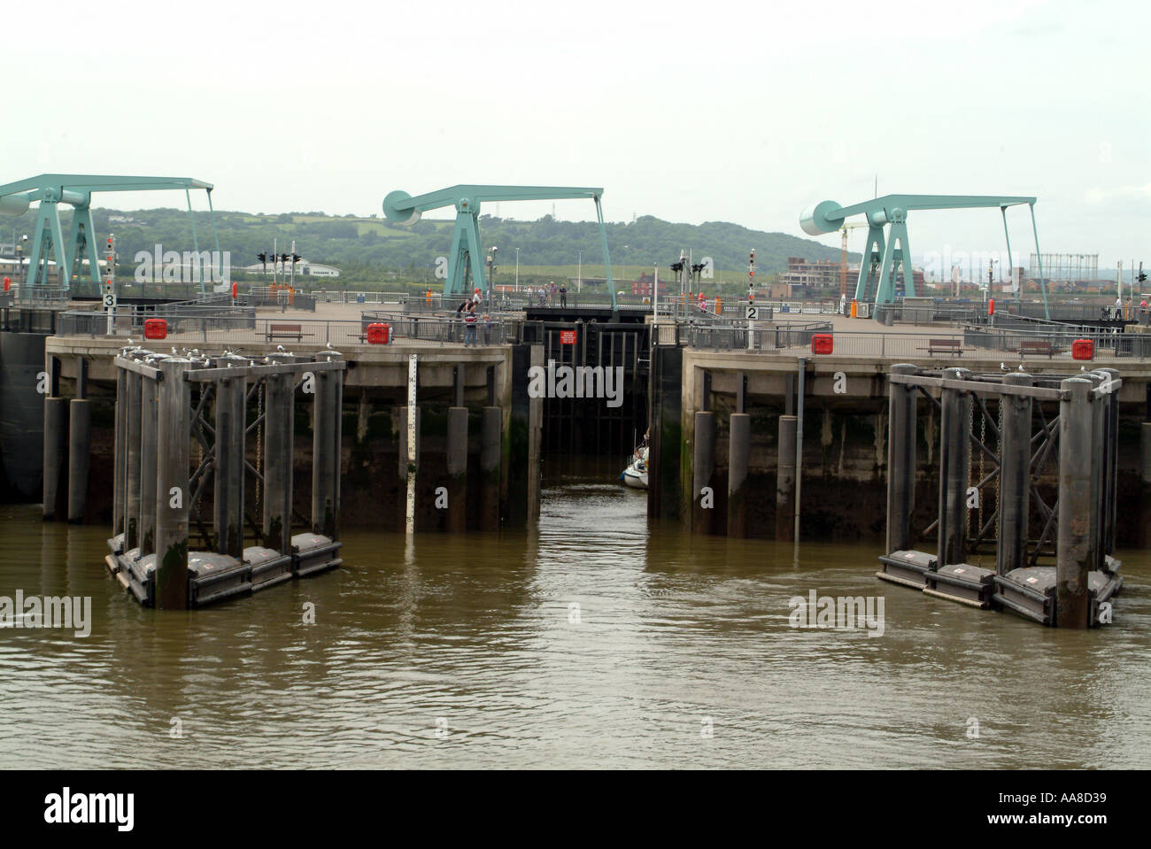 Cardiff Bay Barrage lock gates Stock Photo - Alamy